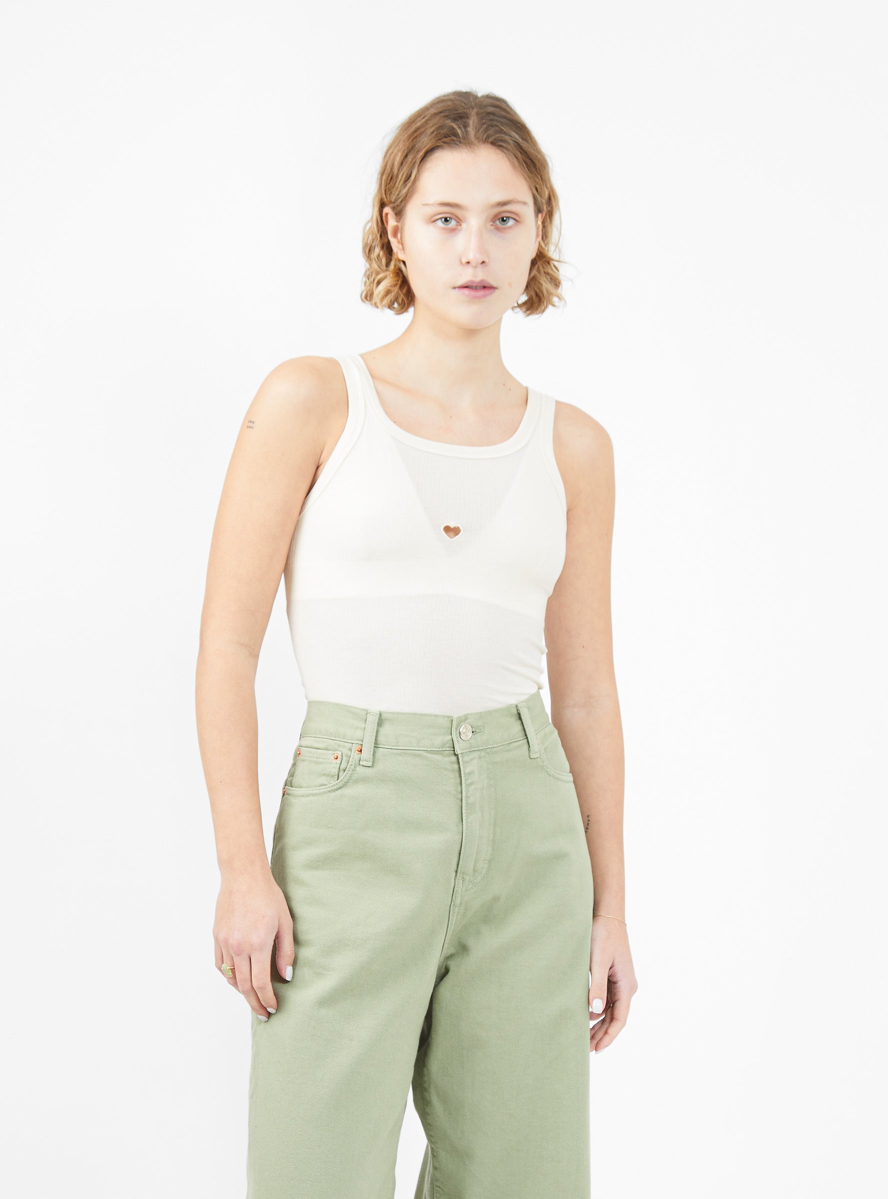 Heart Tank Top Undyed by Baserange | Couverture & The Garbstore