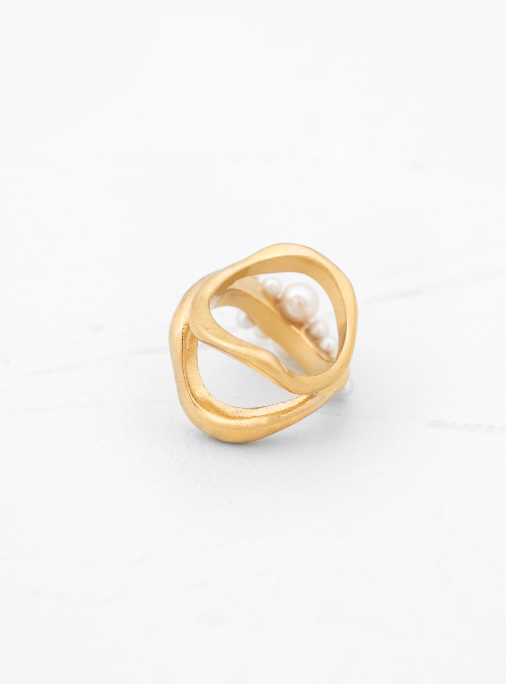 Double Wave Cluster Ring Gold by BEATRIZ PALACIOS | Couverture & The Garbstore