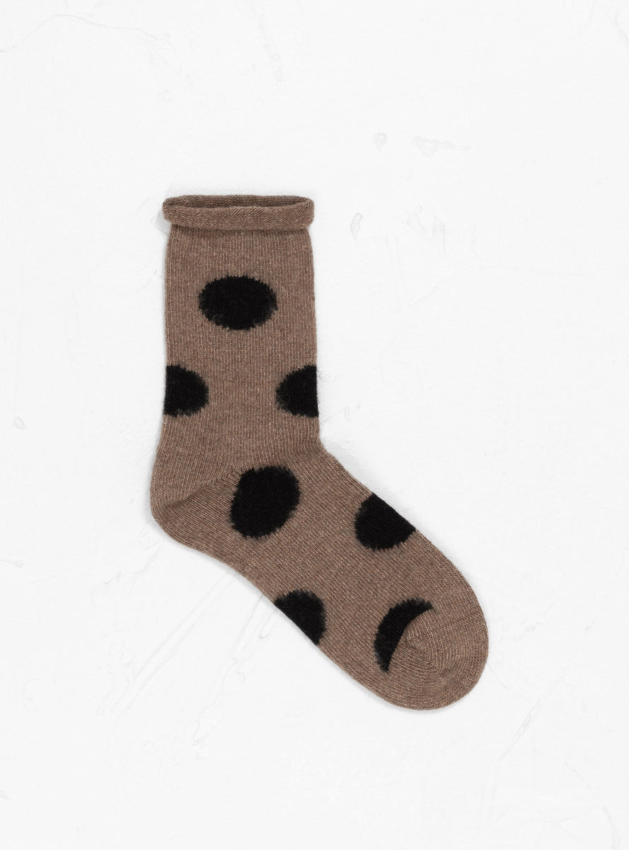 Rie Cashmere Crew Socks Walnut by Hansel From Basel | Couverture & The ...