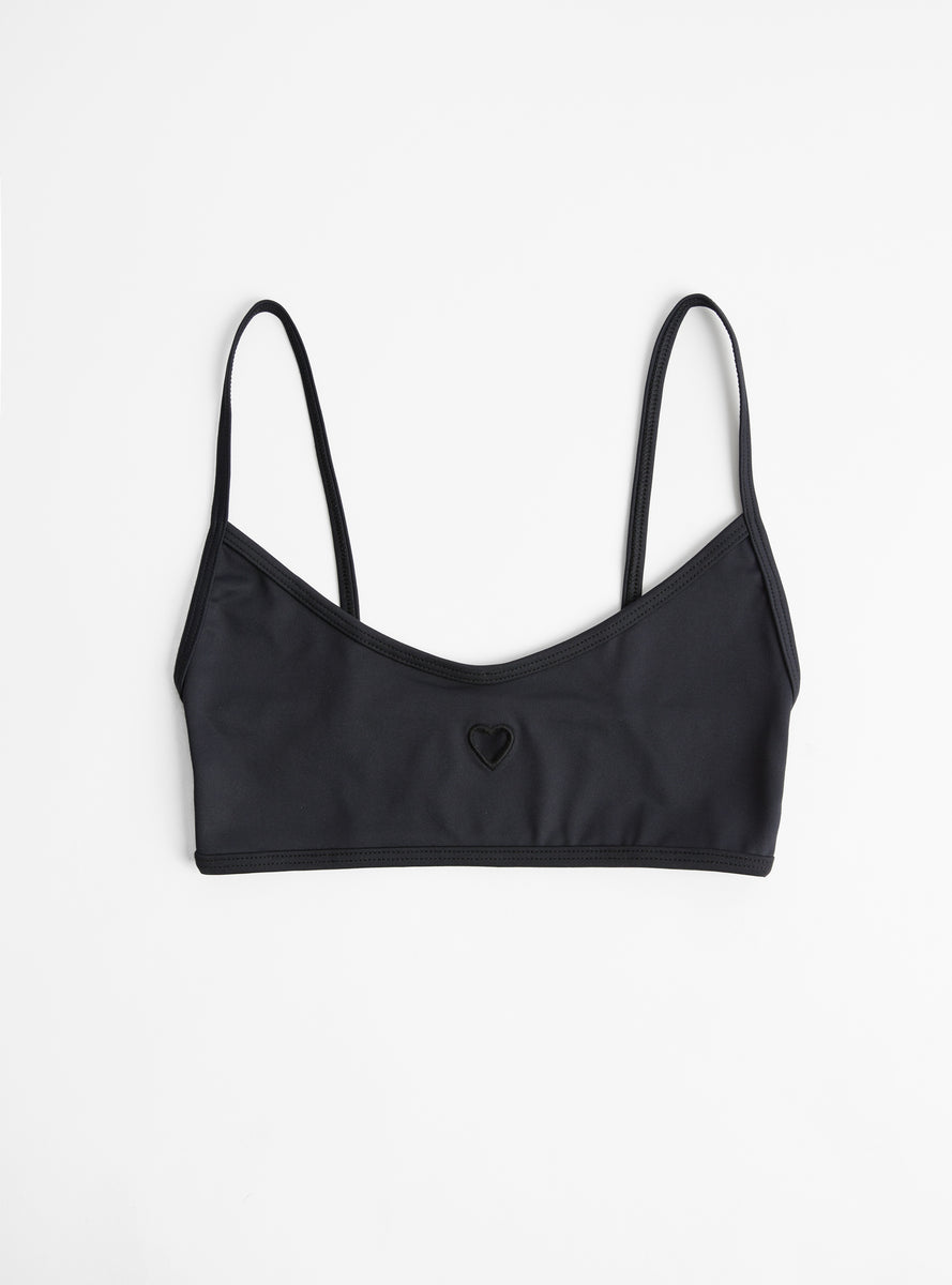 Heart Swim Top Black by Baserange | Couverture & The Garbstore
