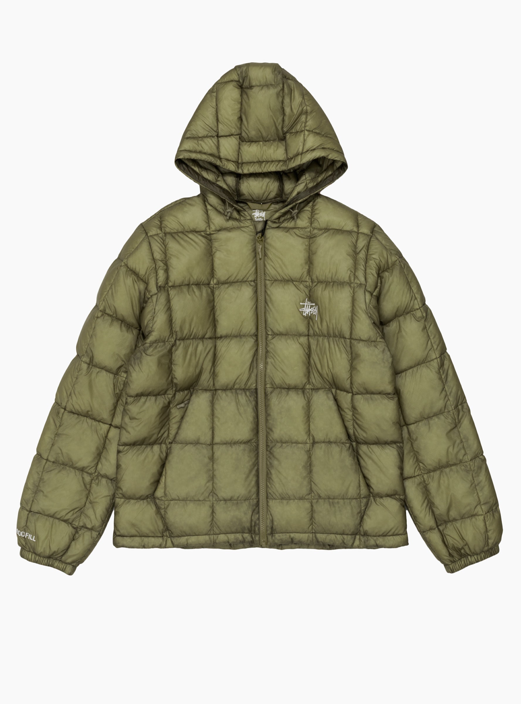 Midweight Hooded Puffer Olive by Stüssy | Couverture & The Garbstore
