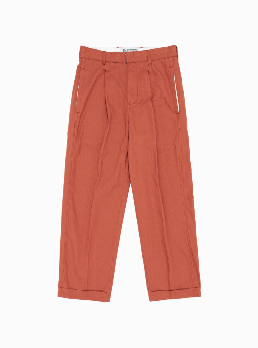 Manager Pleated Pants Brick by Garbstore | Couverture & The Garbstore